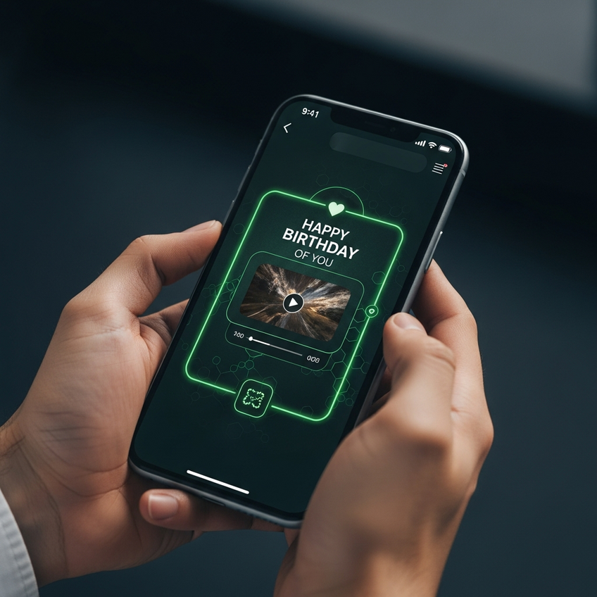 Receiving a Modern Interactive Greeting on WhatsApp | 2050cards ...